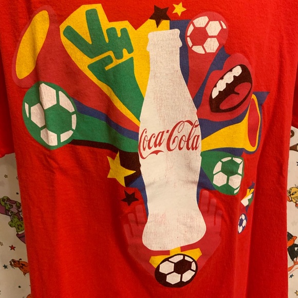 Shirts | Vintage Coca Cola Soccer World Cup Graphic Tshirt | Poshmark